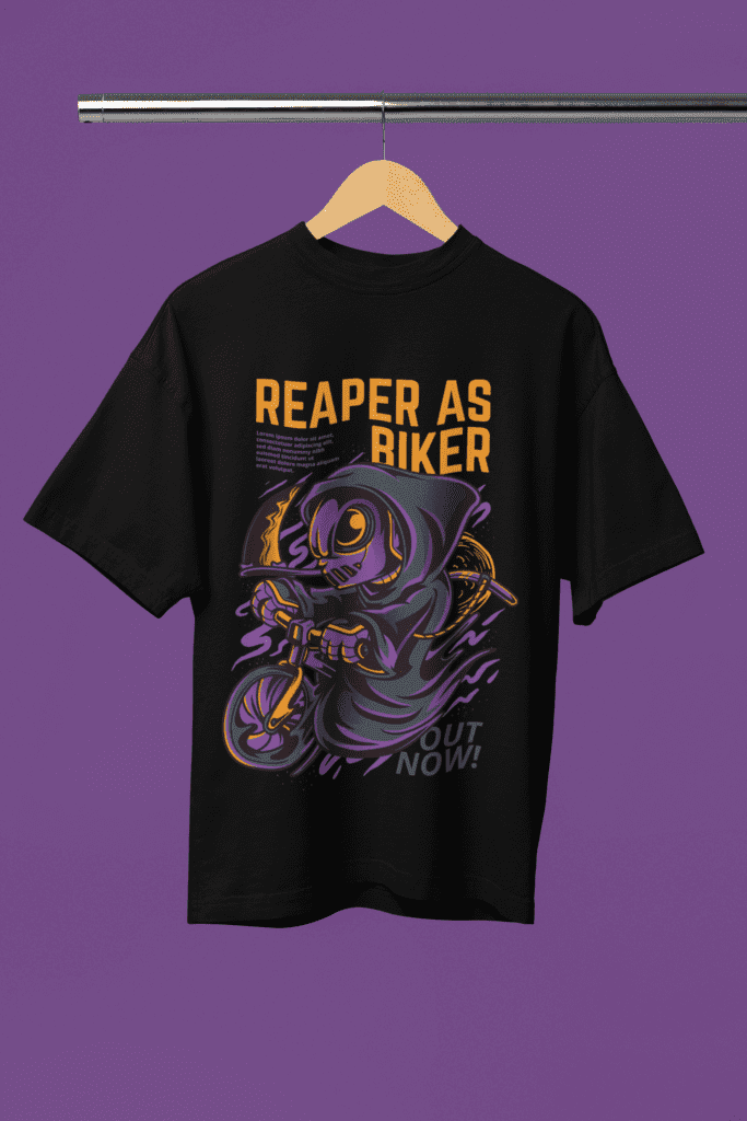 Buy Reaper As Biker Terry Oversized T-Shirt | Jest Junkies